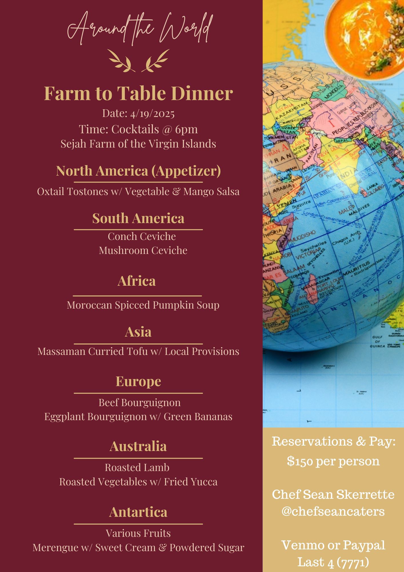 Around the World Farm to Table Dinner - My Virgin Islands