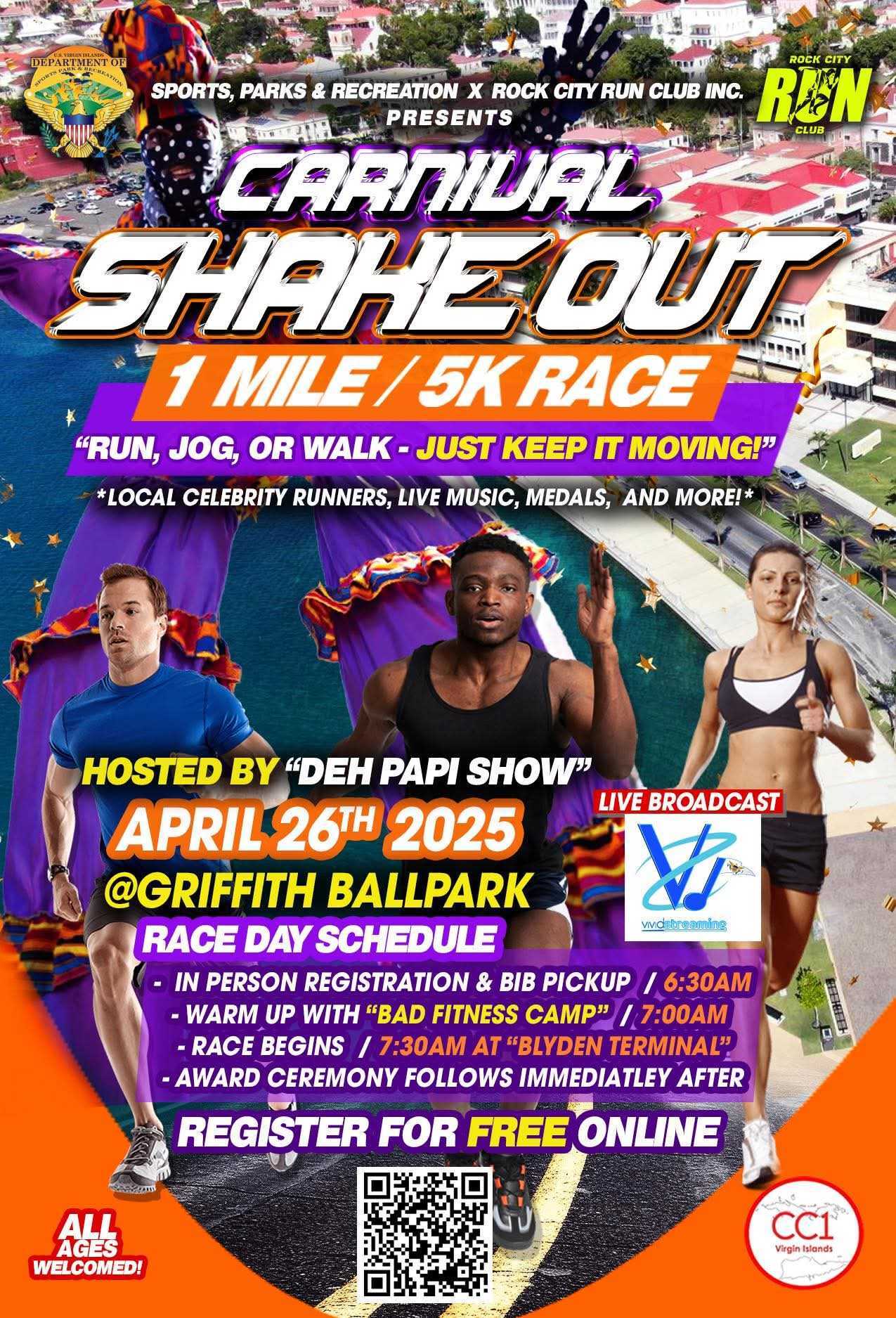 Carnival Shake Out: 1 Mile / 5K Race - My Virgin Islands