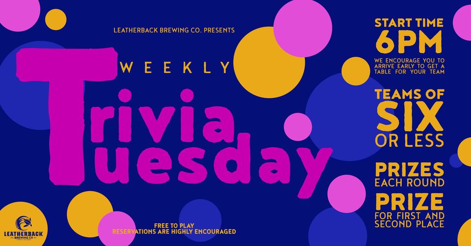 Trivia Tuesday @ Leatherback - My Virgin Islands