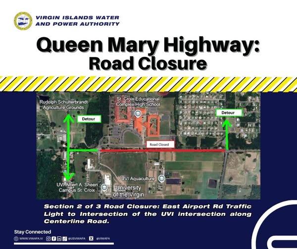 Road Closure: Queen Mary Highway - My Virgin Islands