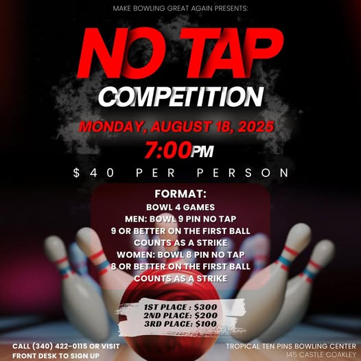 No Tap Competition @ Tropical Ten Pins - My Virgin Islands